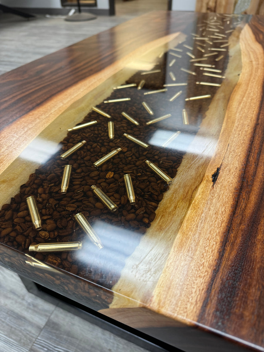 Handcrafted Willow Acacia Epoxy coffee and bullet coffee table – Unique ...